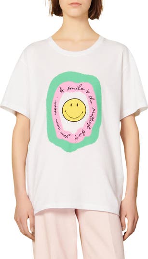 SANDRO Smiley® x Sandro Smile Cotton Graphic Tee | Nordstrom