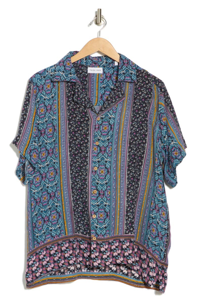 Raga Mix Print Short Sleeve Button-Up Shirt | Nordstromrack