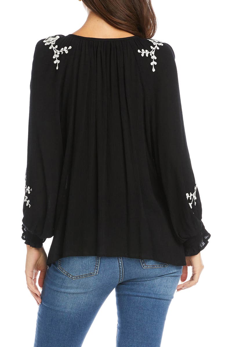 Karen Kane Embroidered Peasant Top | Nordstrom