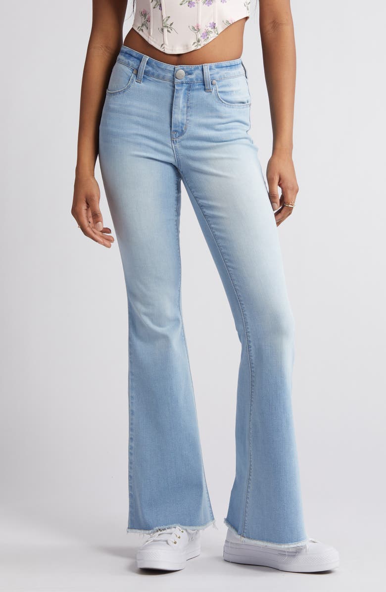 1822 Denim Frayed Mid Rise Flare Jeans | Nordstrom