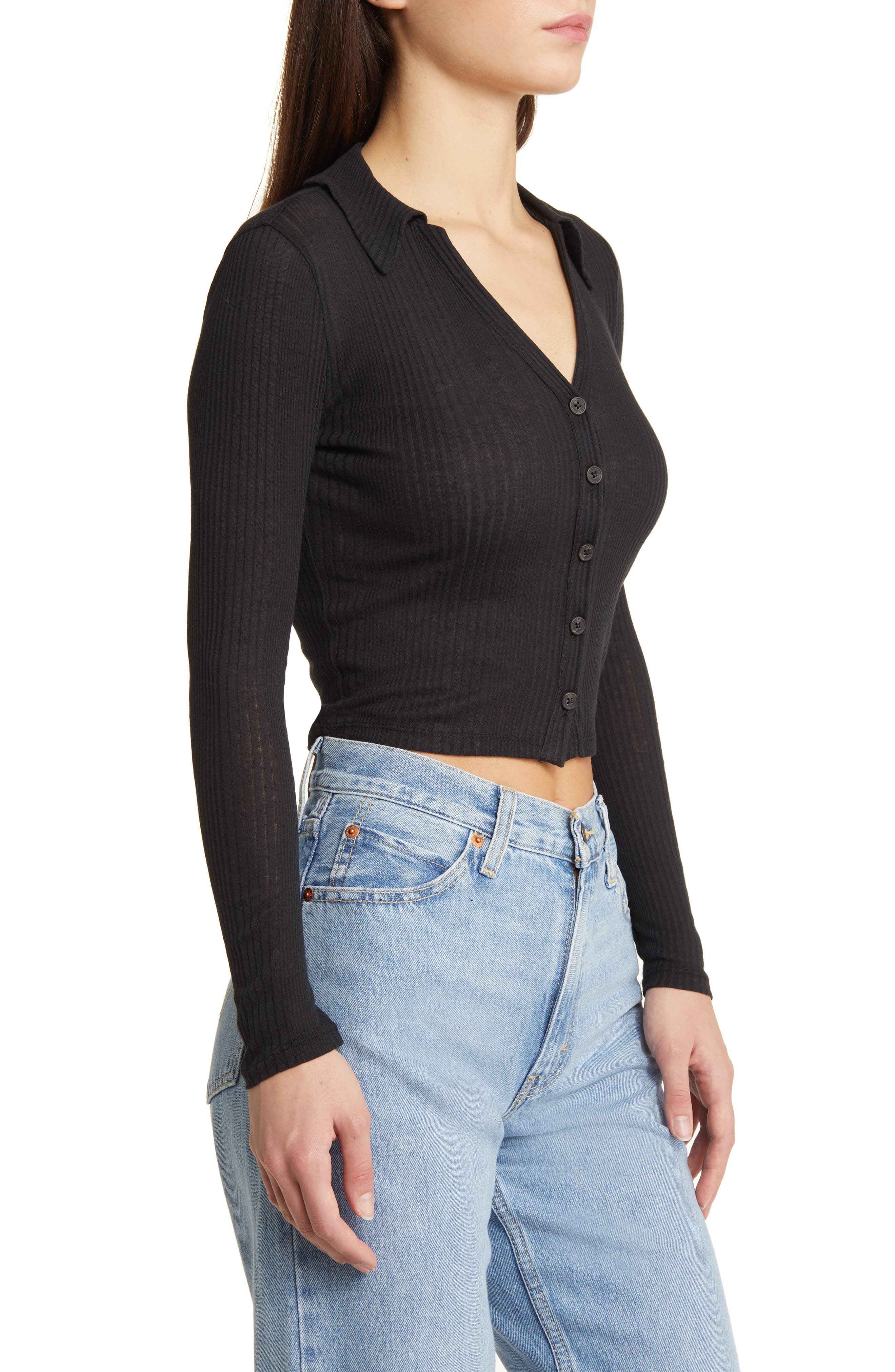 Madewell Variegated Rib V-Neck Polo | Nordstromrack