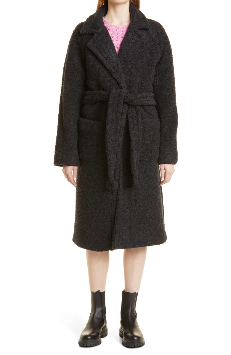 Ganni Wool Blend Wrap Coat | Nordstrom