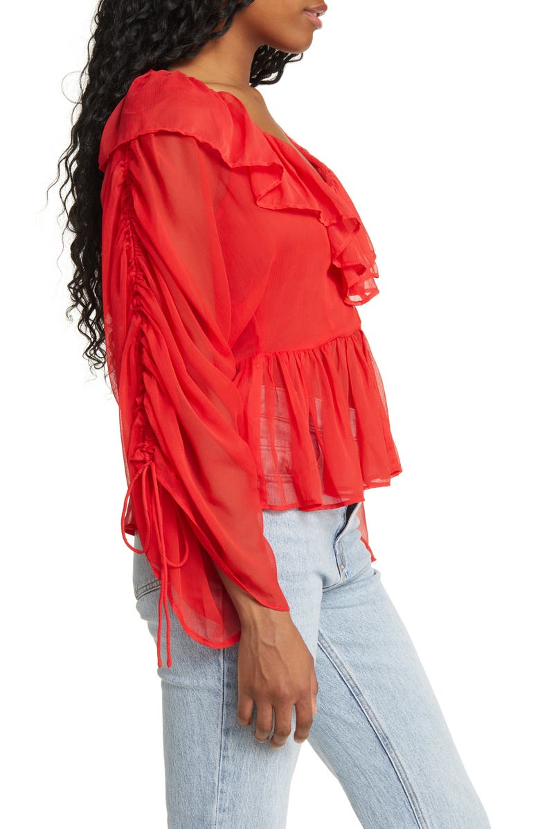 ASOS DESIGN Ruffle Peplum Blouse | Nordstromrack
