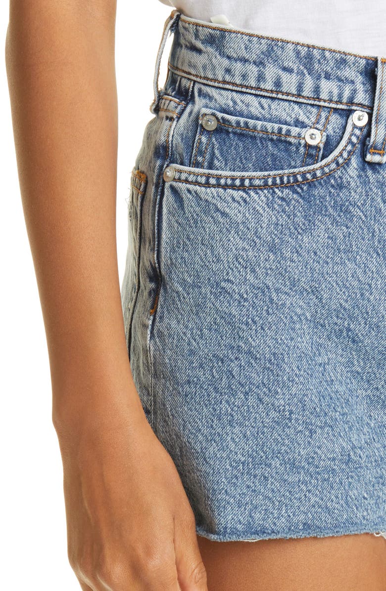 rag & bone Maya High Waist Raw Hem Cutoff Denim Shorts | Nordstromrack
