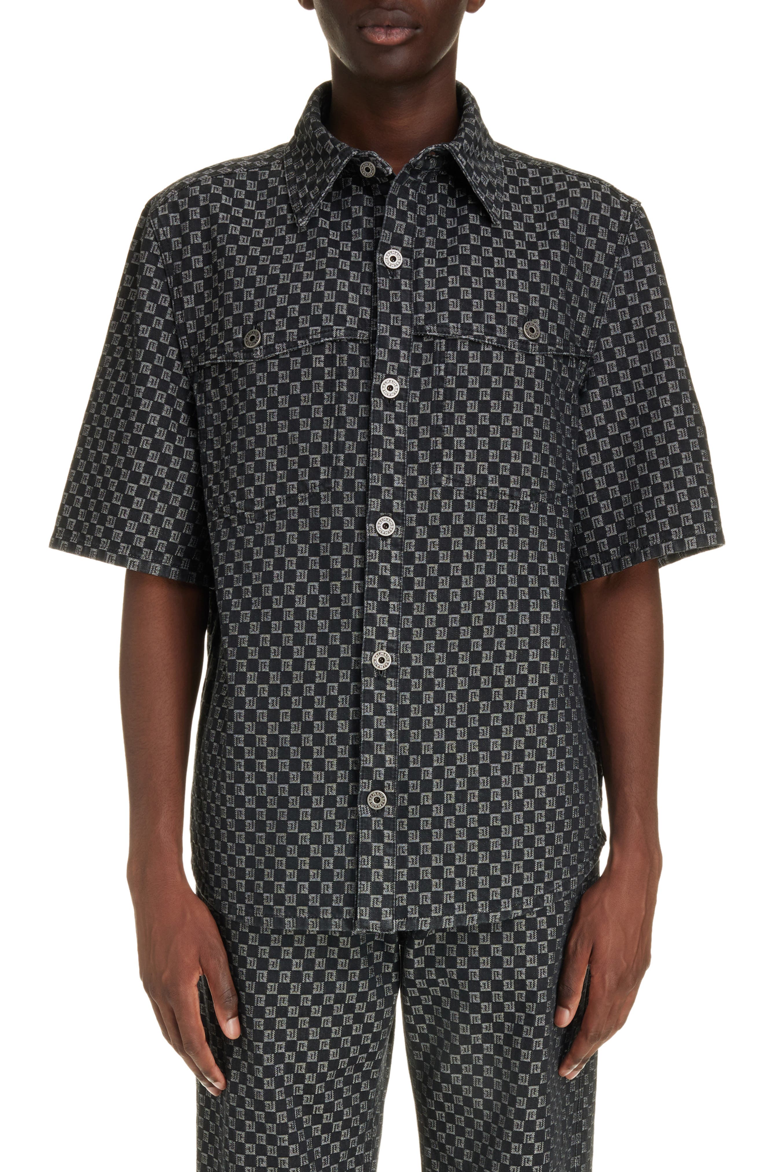 Mini Monogram Denim Button-Up Shirt (Men) | Nordstromrack