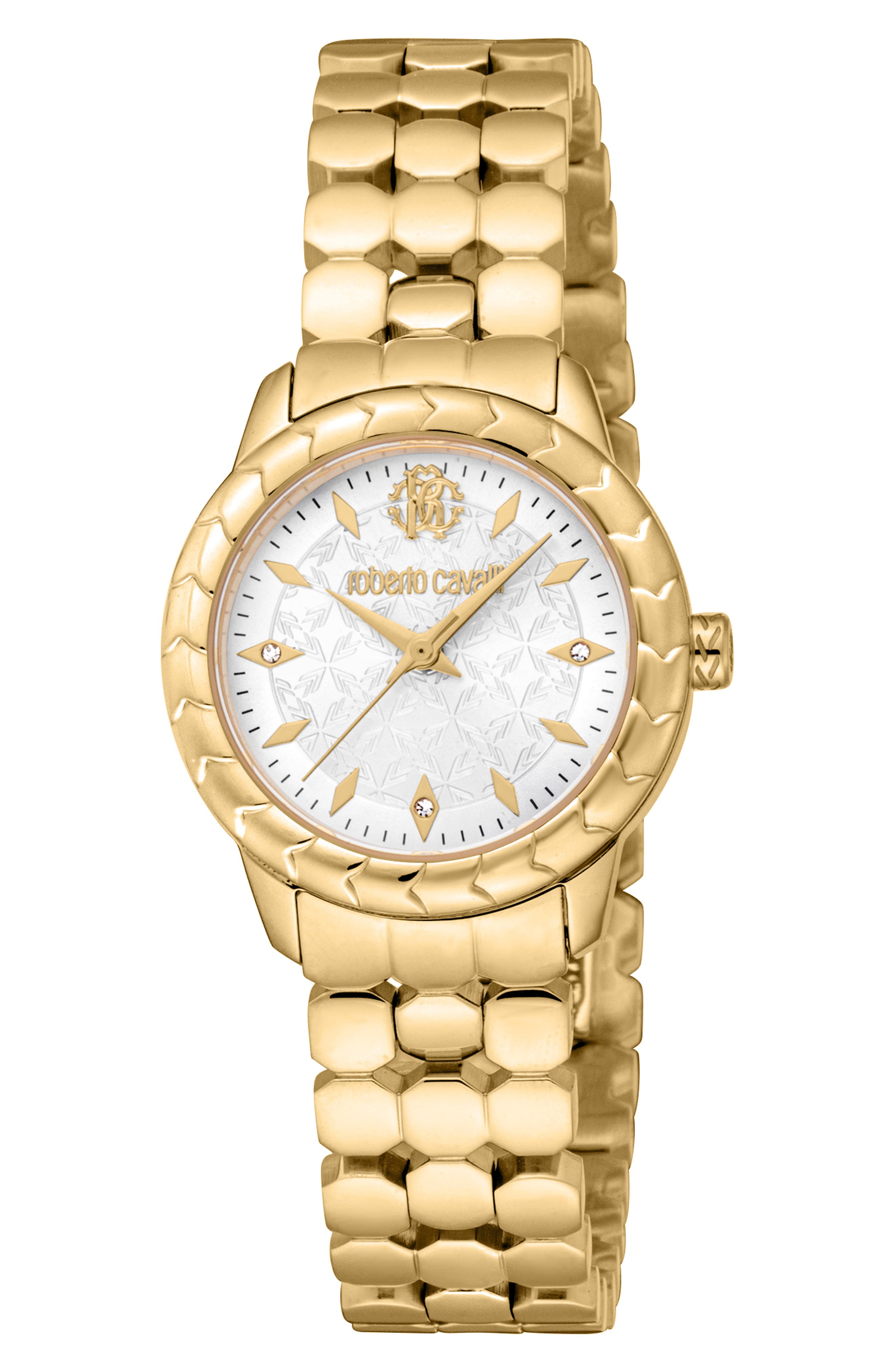 Roberto Cavalli Textured Crystal Quartz Bracelet Watch, 28mm ...