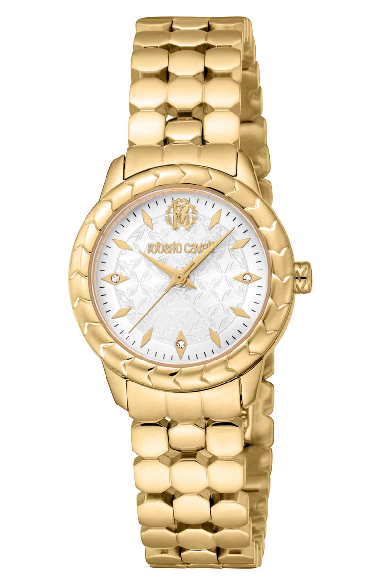 Roberto Cavalli Textured Crystal Quartz Bracelet Watch, 28mm ...