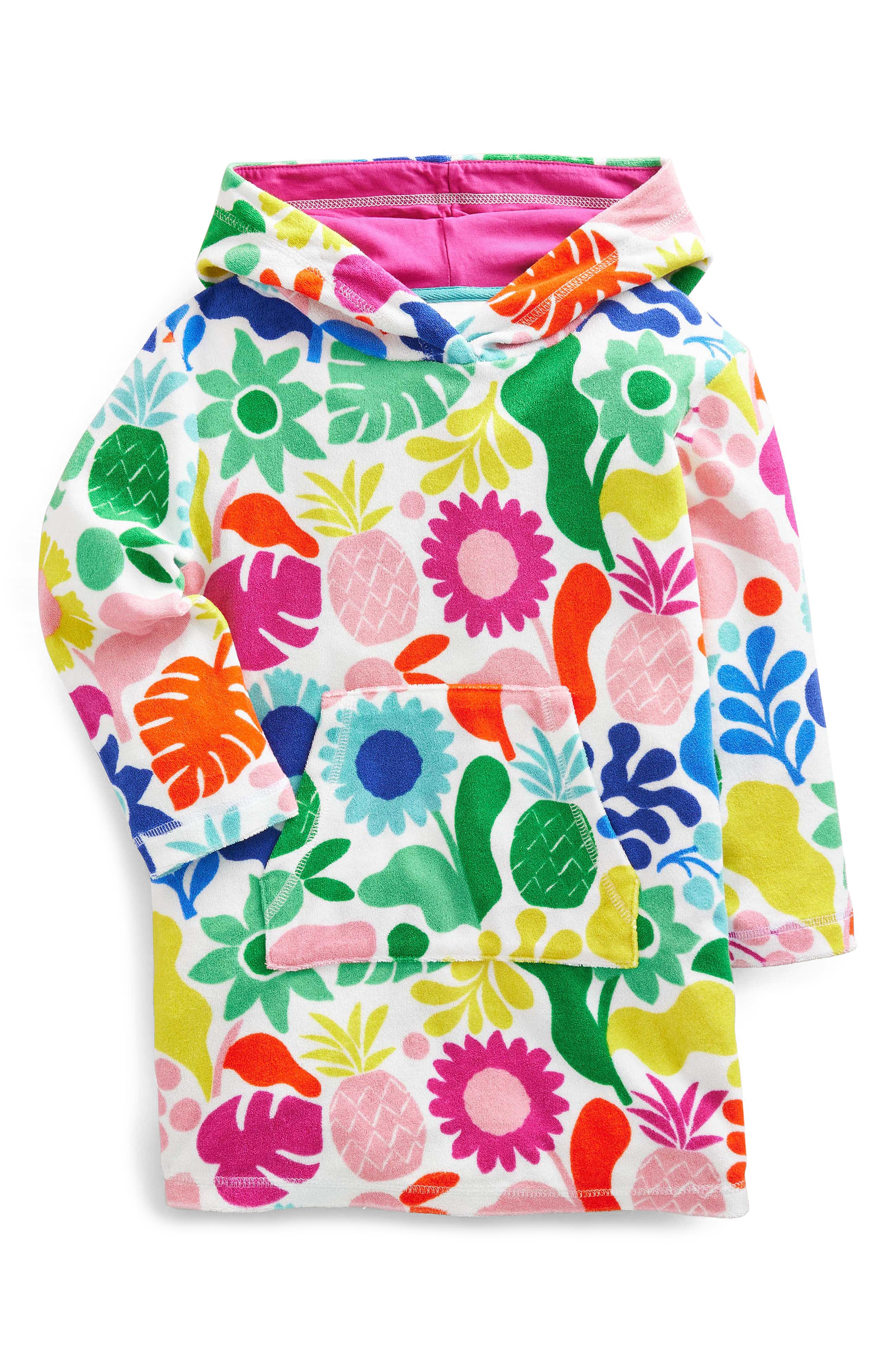 Mini Boden Kids' Terry Cloth Hooded Cover-Up Dress | Nordstrom