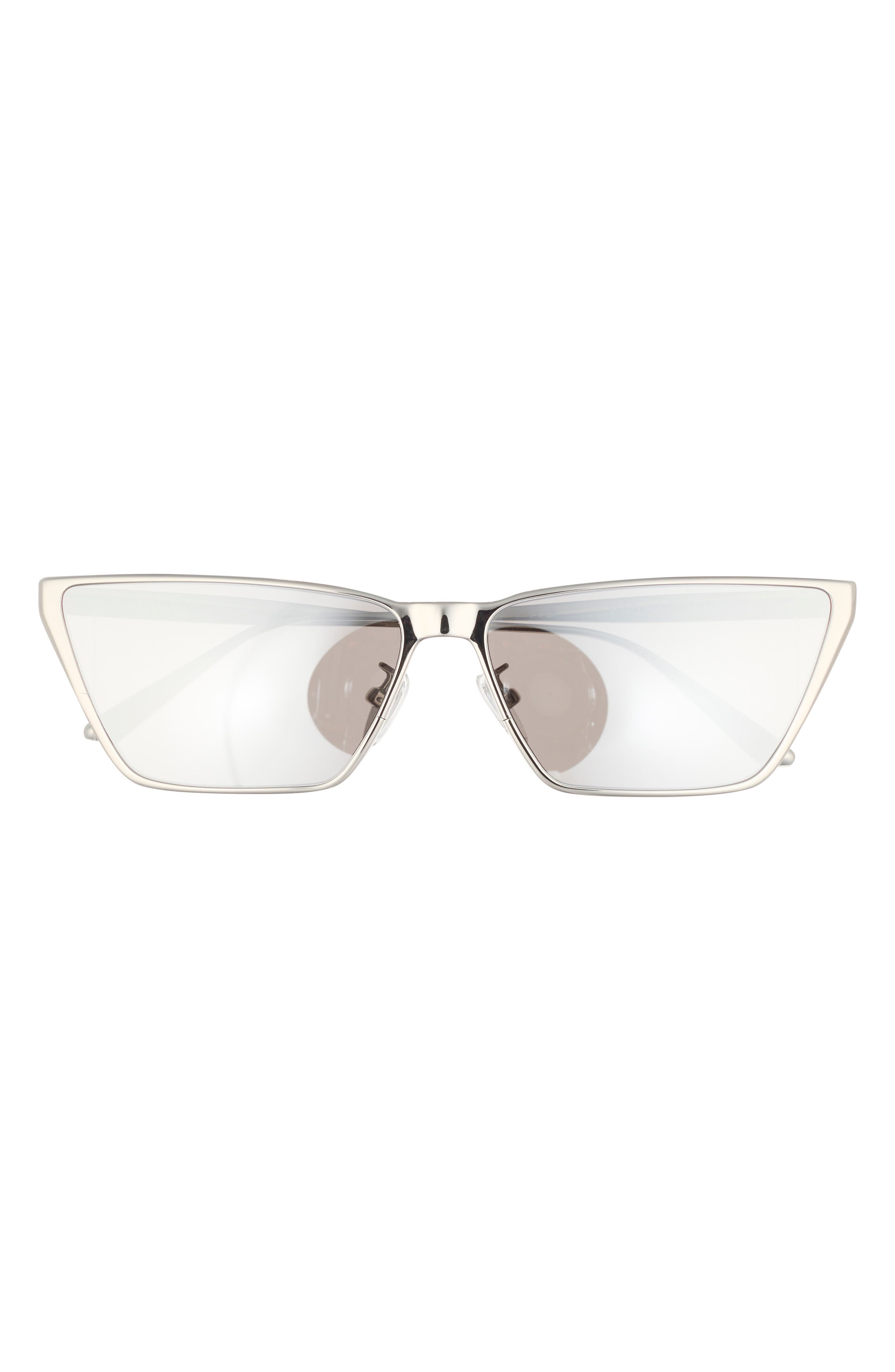 QUAY Bad Habit 63mm Chrome Cat Eye Sunglasses | Nordstromrack