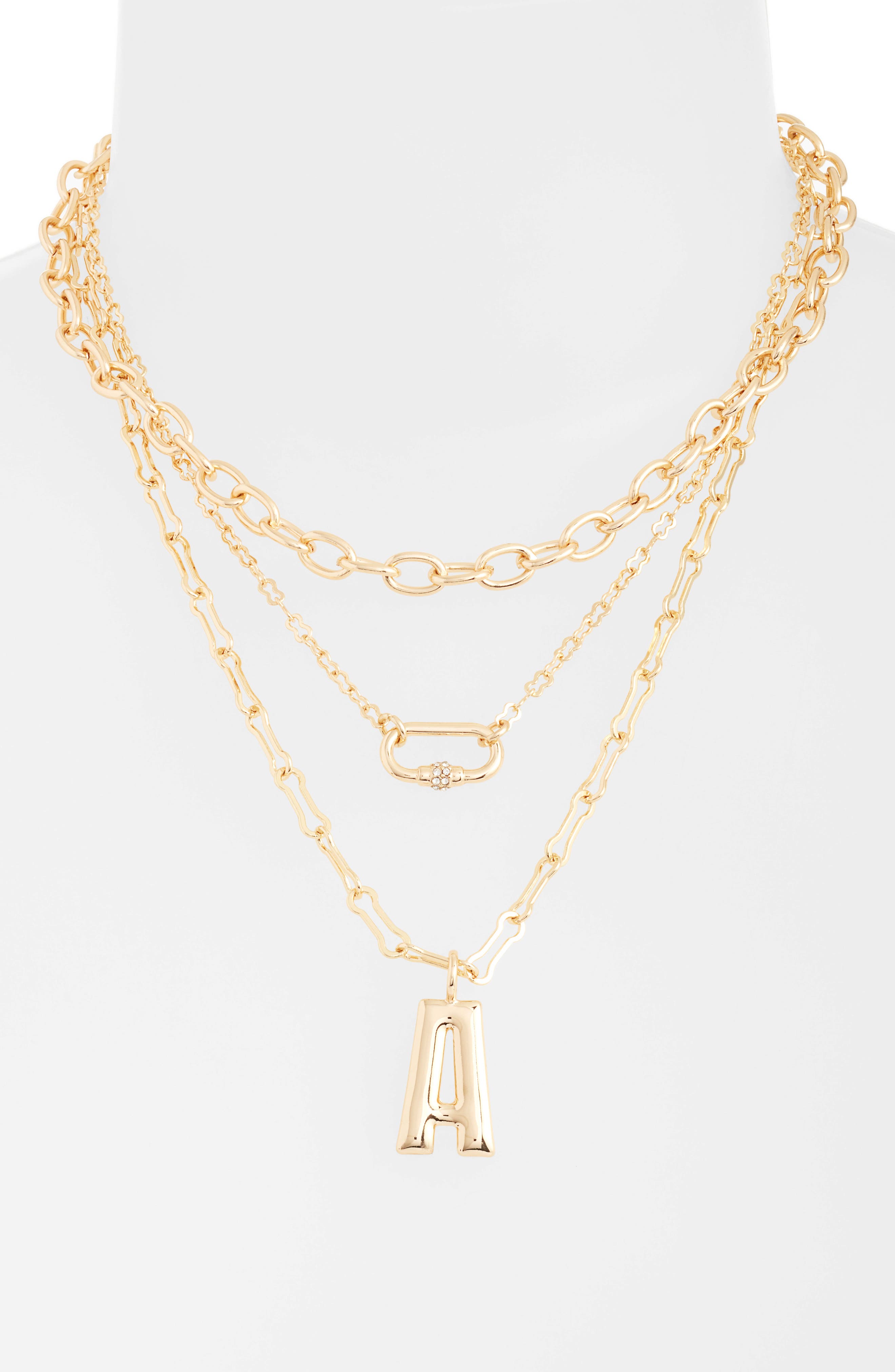 Open Edit Initial Layered Necklace | Nordstrom