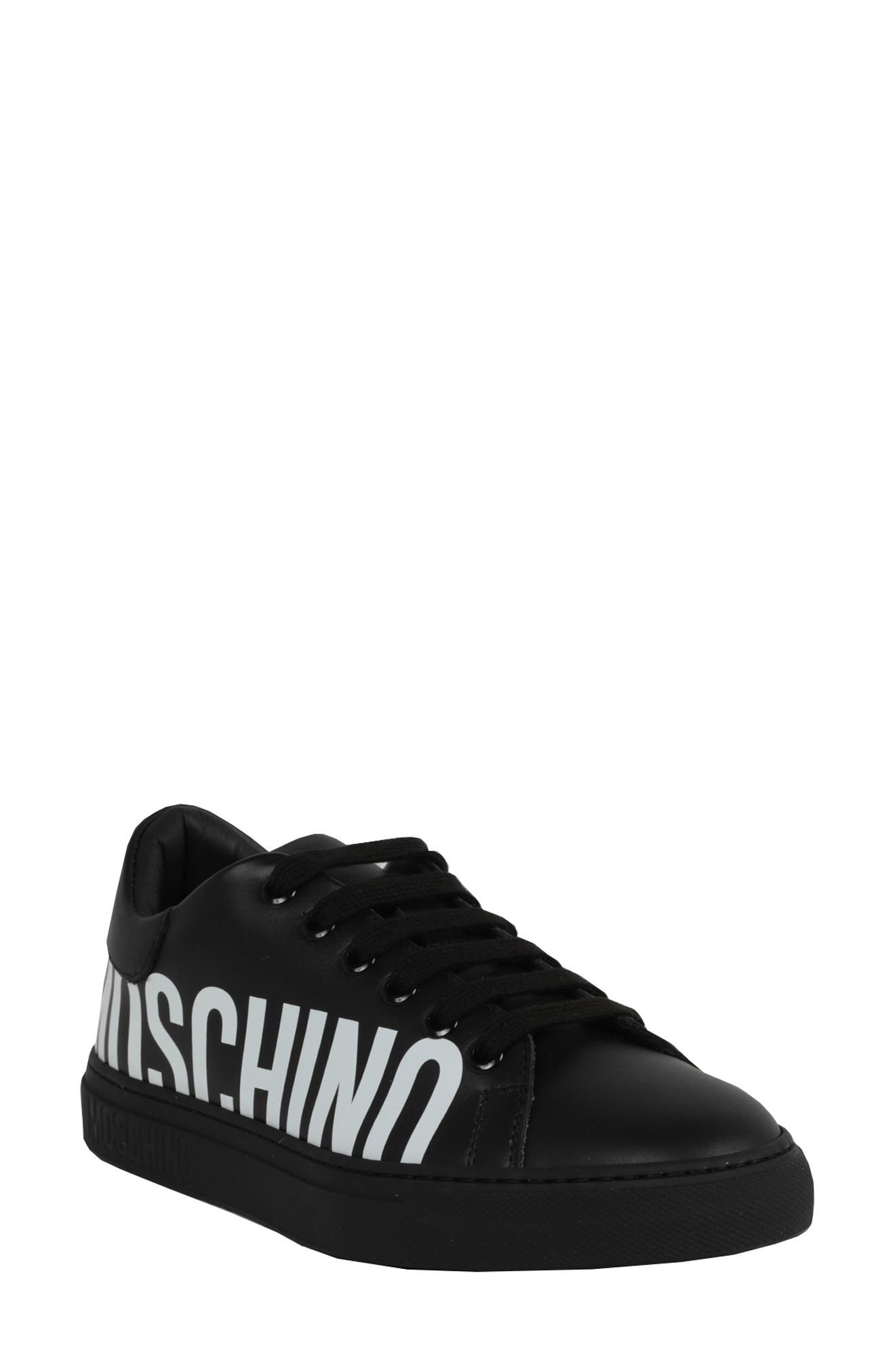 Moschino Logo Leather Low Top Sneaker (Women) | Nordstromrack