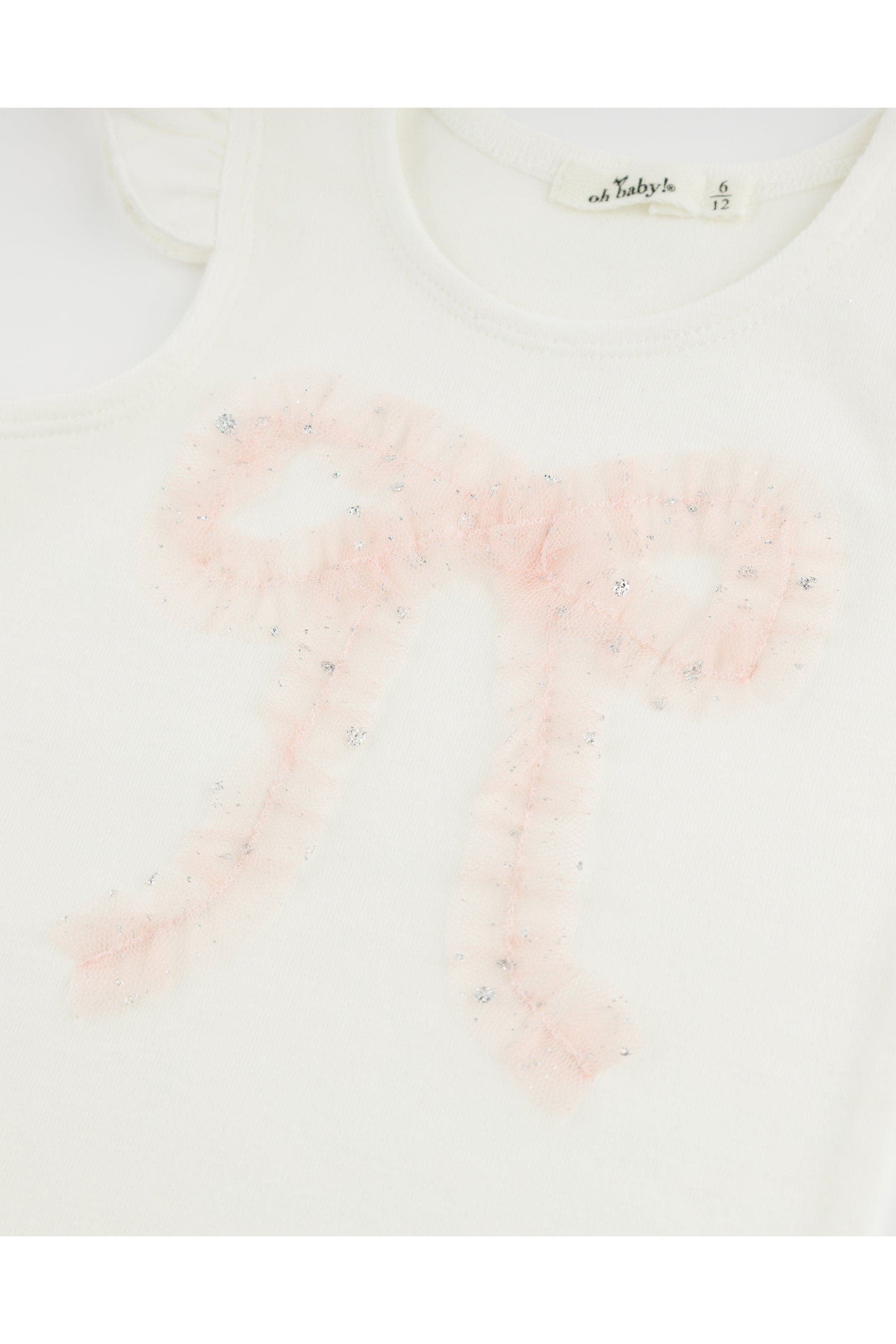 Ruffle Bow Pink Silver-Fleck Tulle Flutter Tank (Women) | Nordstrom