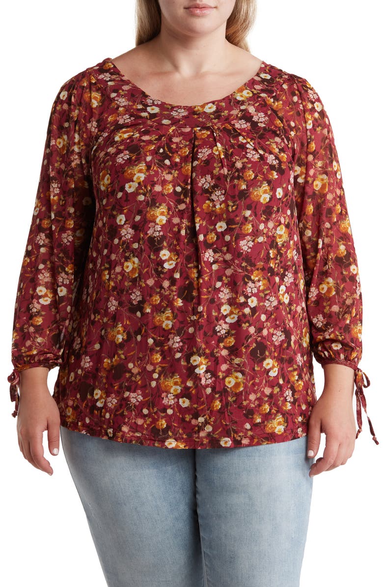 STEM AND VINE Pleated Long Sleeve Top | Nordstromrack