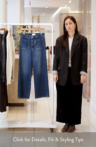 FRAME Le Pixie Slim Palazzo Patch Pocket High Waist Wide Leg Jeans ...