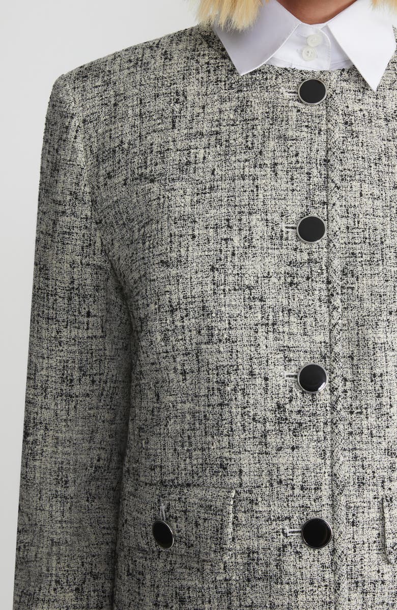 Lafayette 148 New York Collarless Linen Blend Tweed Jacket | Nordstromrack