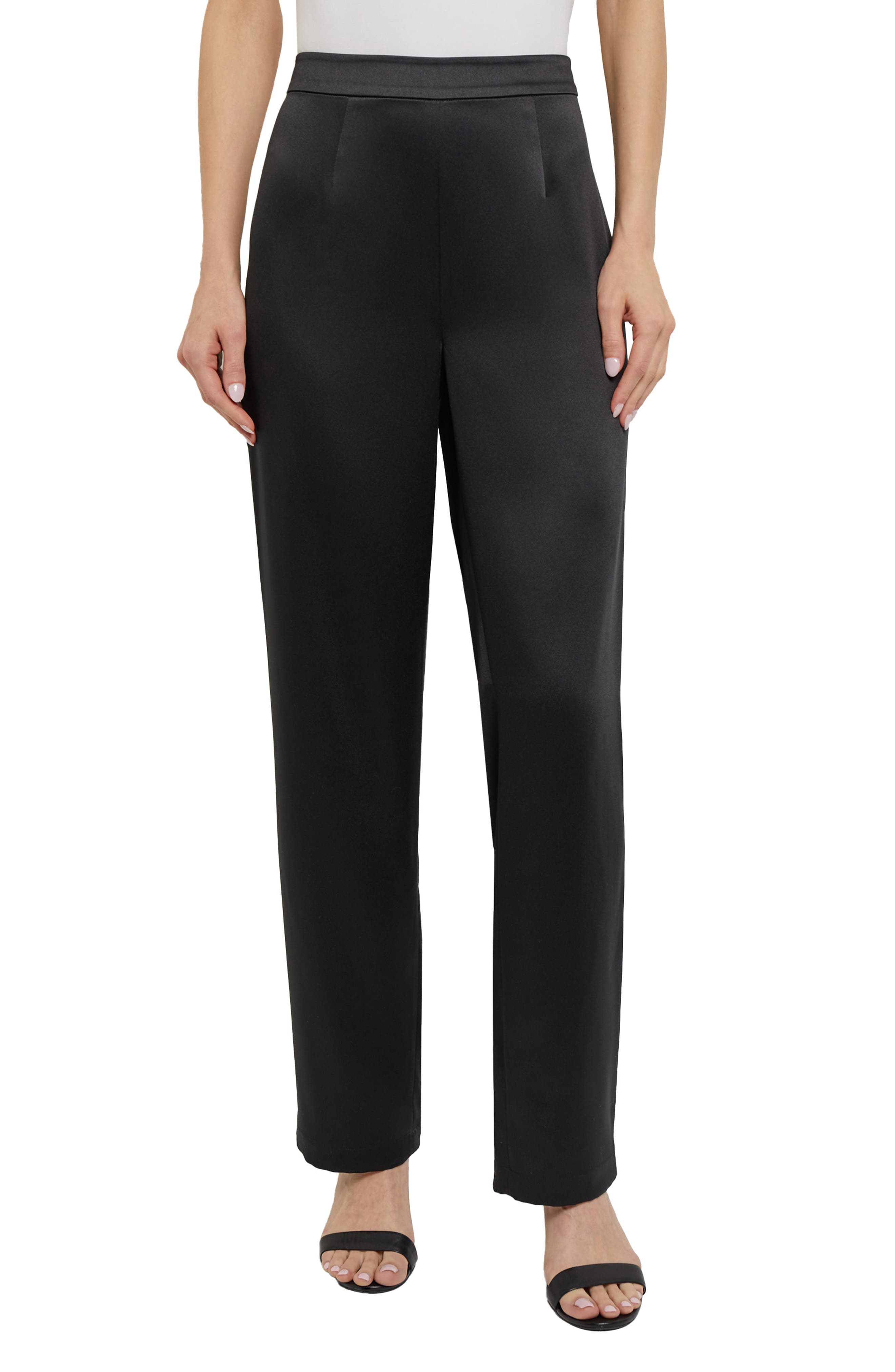 Misook Crêpe de Chine Straight Leg Pants | Nordstrom