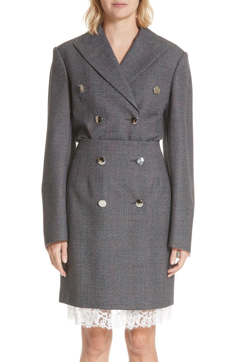 Calvin Klein Check Double Breasted Wool Blazer | Nordstromrack