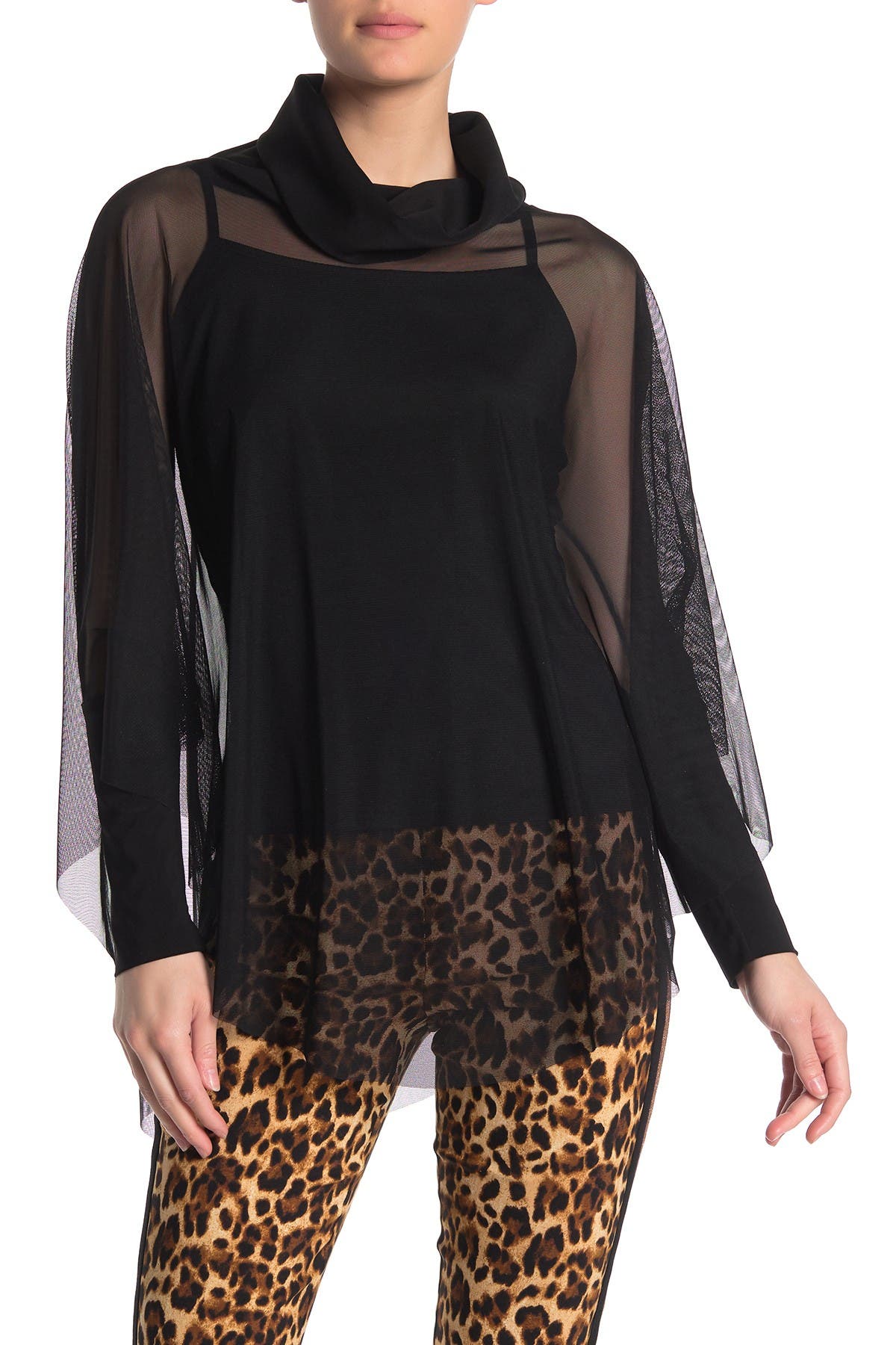 Joseph Ribkoff Mesh Cowl Neck Top | Nordstromrack