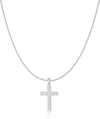 Donatello Gian Sterling Silver Crystal Cross Necklace Nordstrom