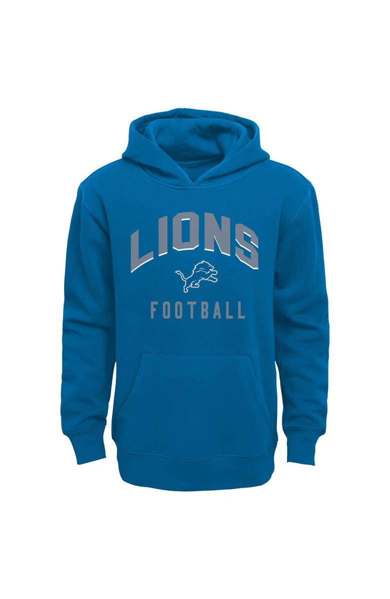 Outerstuff Youth Blue/Heather Gray Detroit Lions Play by Play Pullover ...