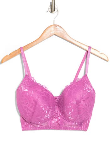 SECRET LACE Pitcot Trim Longline Lace Demi Bra | Nordstromrack