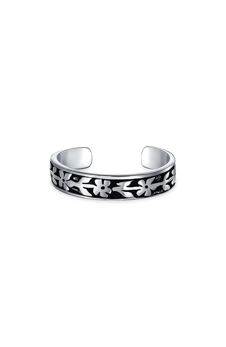 BLING JEWELRY Sterling Silver Flowers Vine Midi Oxidized Ring ...