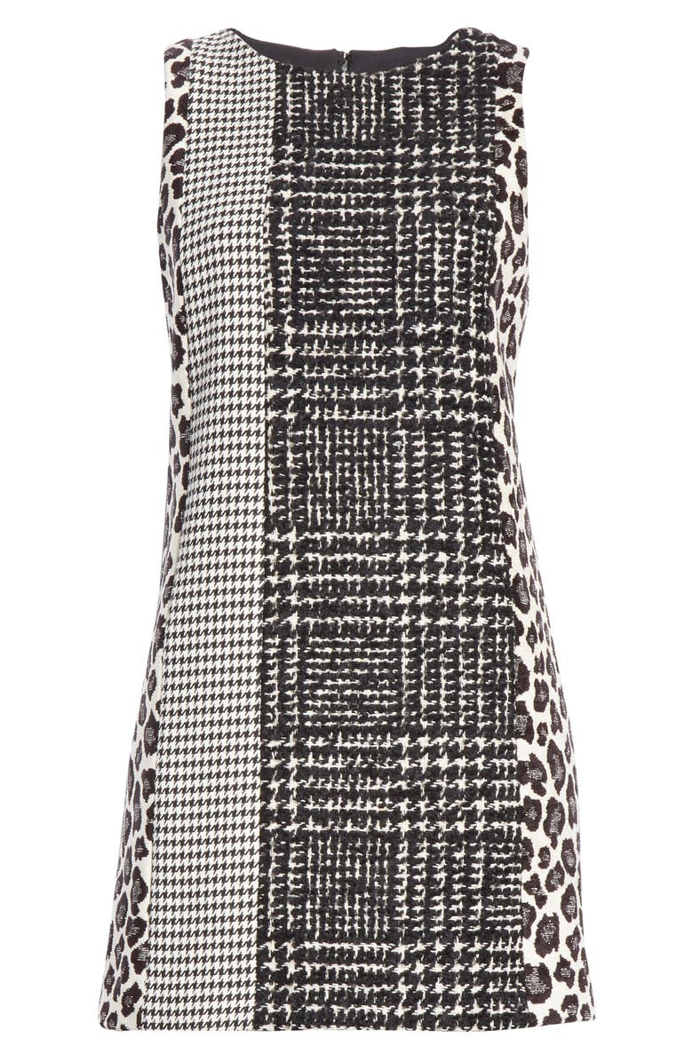 Alice + Olivia Clyde Pattern Mix Wool Blend Shift Dress | Nordstrom