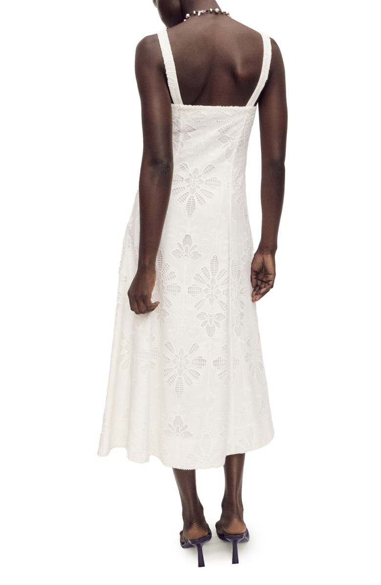 MANGO Floral Embroidered Linen Blend Sundress | Nordstromrack