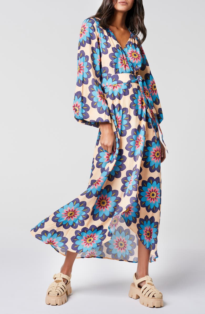 Smythe Hostess Print Long Sleeve High/Low Maxi Dress | Nordstromrack