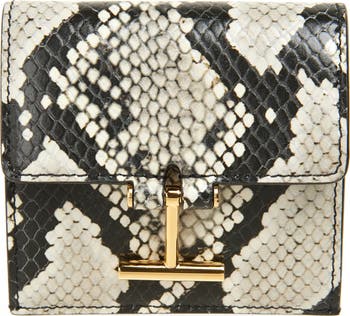 TOM FORD Tara Python Embossed Leather Card Wallet | Nordstrom