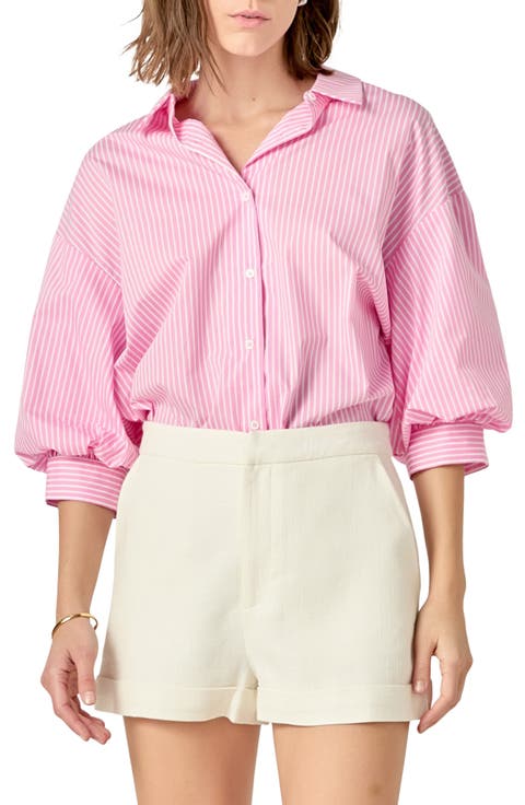 Women's Pink Button Up Tops | Nordstrom