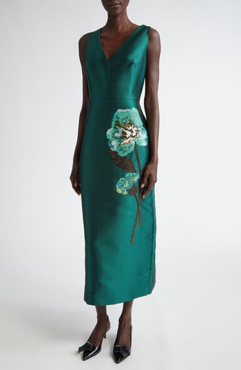Erdem Embellished Floral Mikado Cocktail Dress | Nordstrom Erdem Embellished Floral Mikado Cocktail Dress | Nordstrom