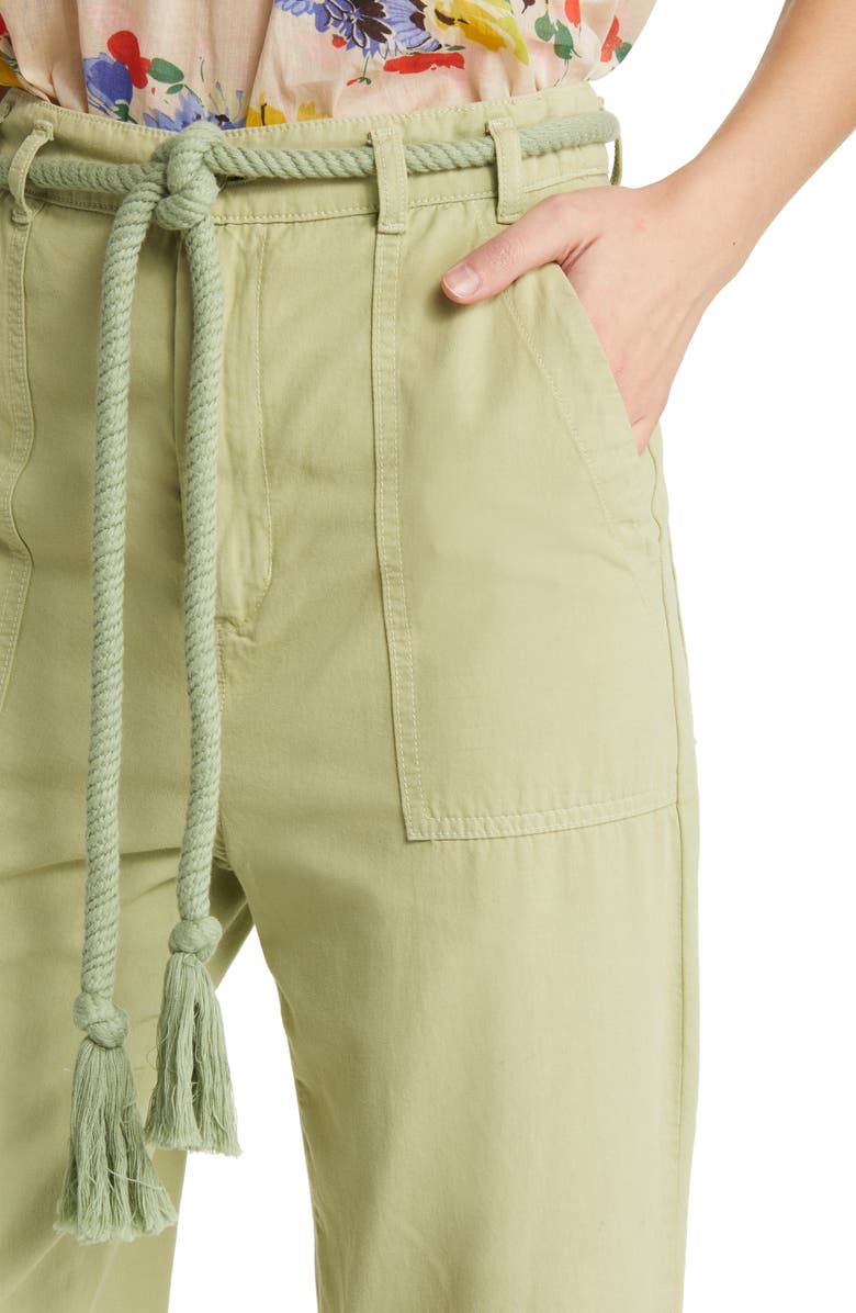 THE GREAT. The Voyager Rope Belt Crop Cotton Pants | Nordstromrack
