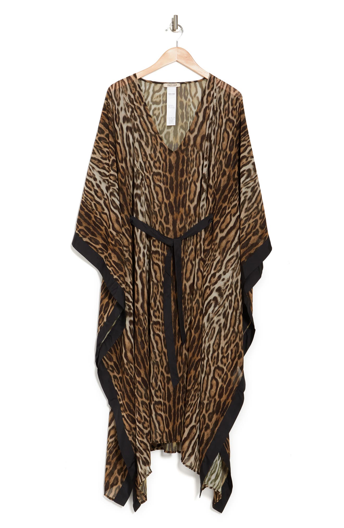 Roberto Cavalli Kaftano Lungo Sheer Snake Print Cover-Up Midi Dress ...