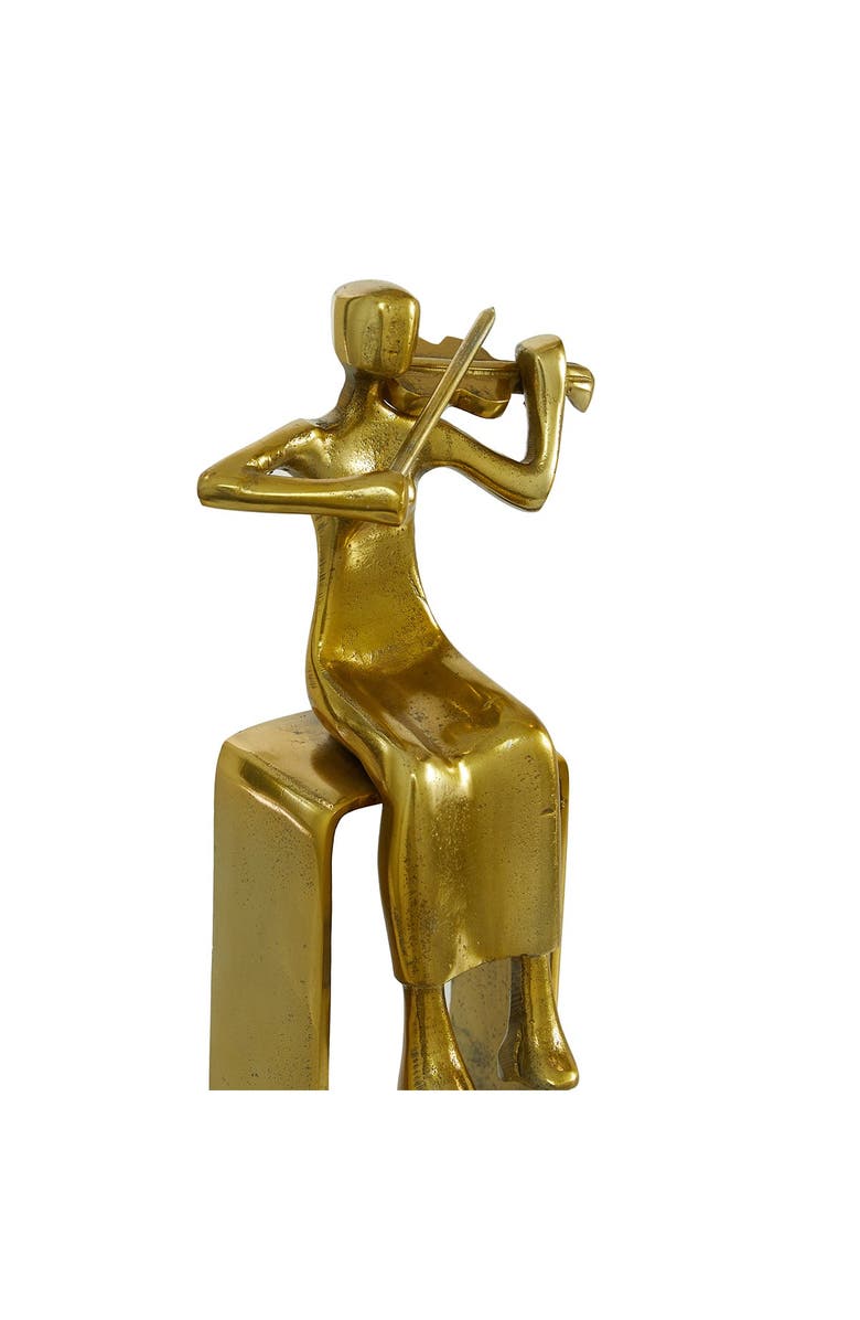 WILLOW ROW Goldtone Aluminum Modern Musician Sculpture - Set of 2 ...