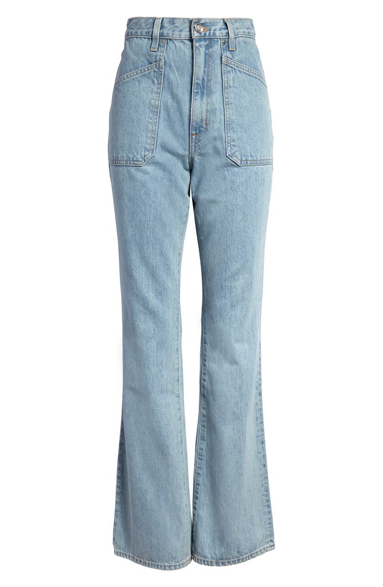 SLVRLAKE Patch Pocket High Waist Cotton Flare Jeans | Nordstromrack