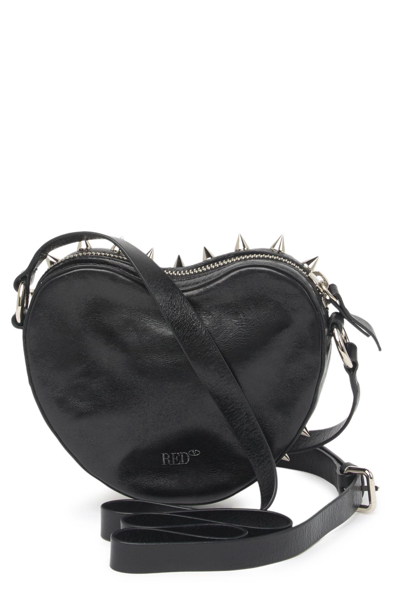 RED Valentino Leather Studded Heart Crossbody Bag | Nordstromrack