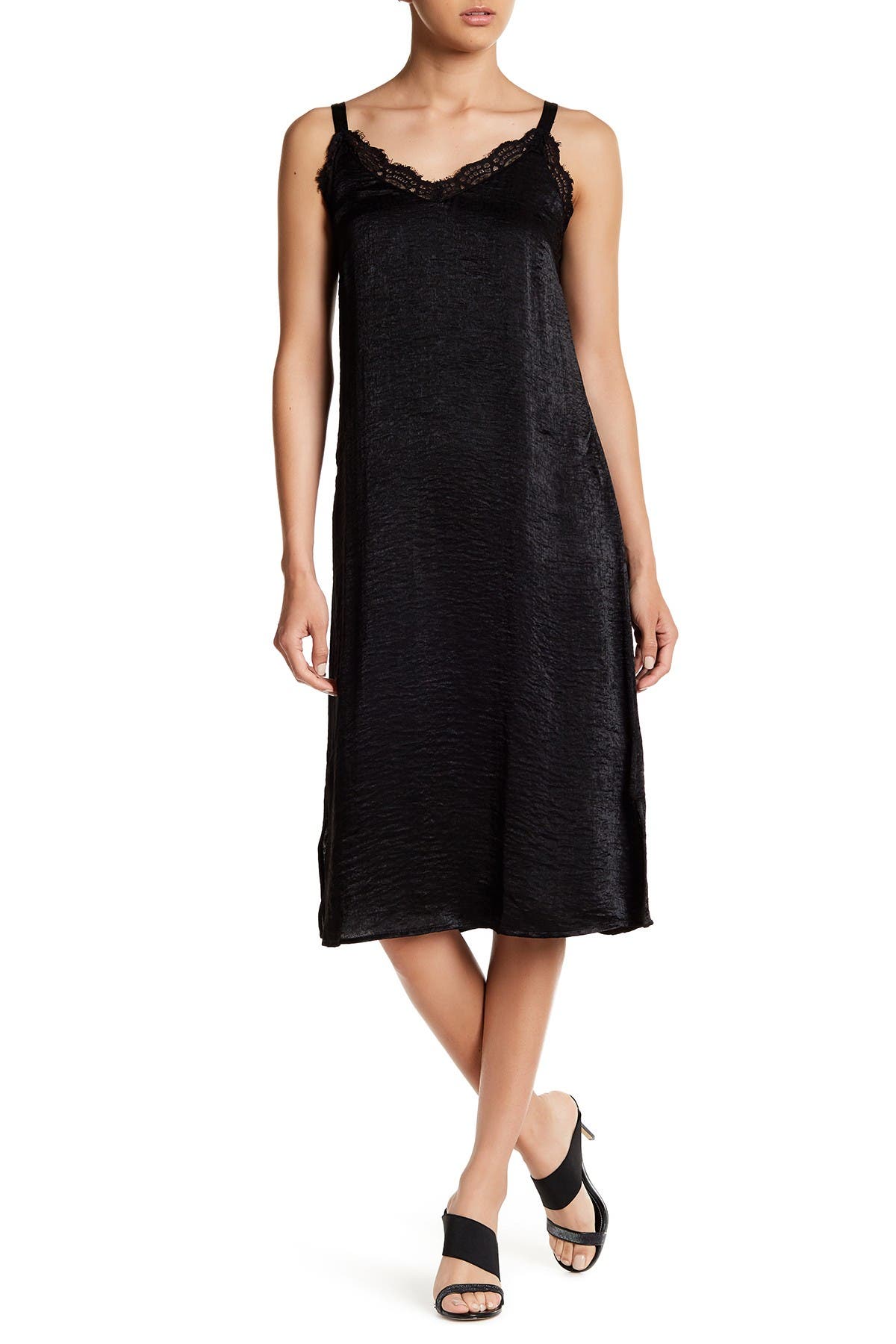Satin Lace Trim Slip Dress (Women) | Nordstromrack