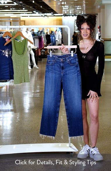 Saige Raw Hem Ankle Wide Leg Jeans (Women) | Nordstromrack