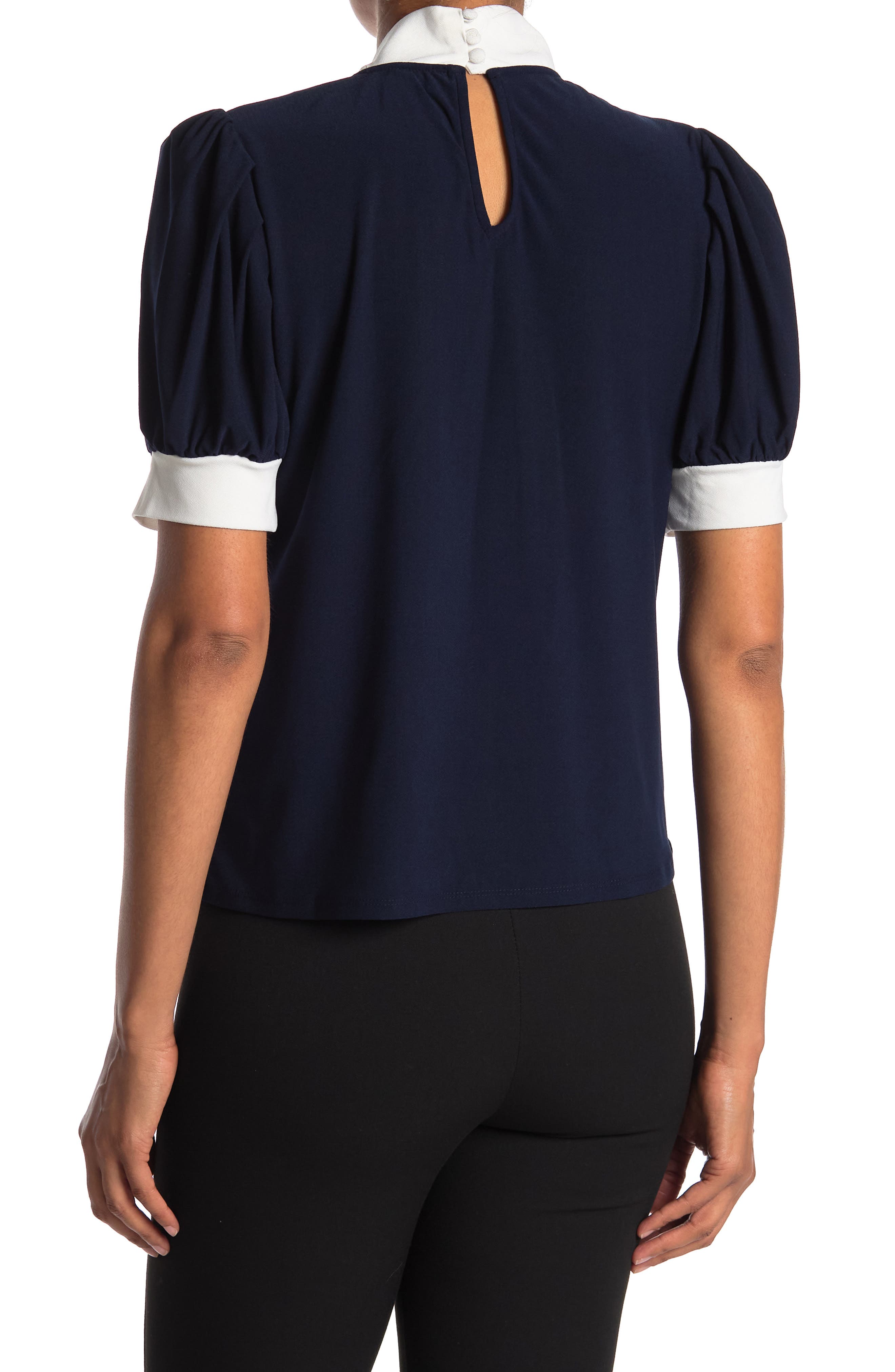 CeCe Tie Neck Puff Sleeve Blouse | Nordstromrack