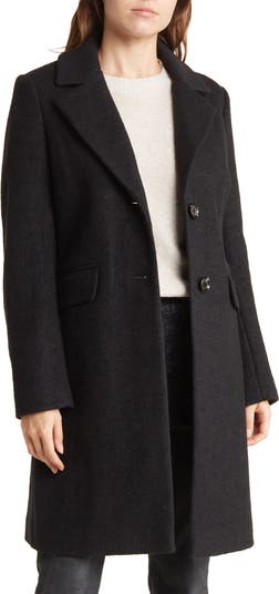 Sam Edelman Reefer Notch Collar Wool Blend Coat | Nordstromrack
