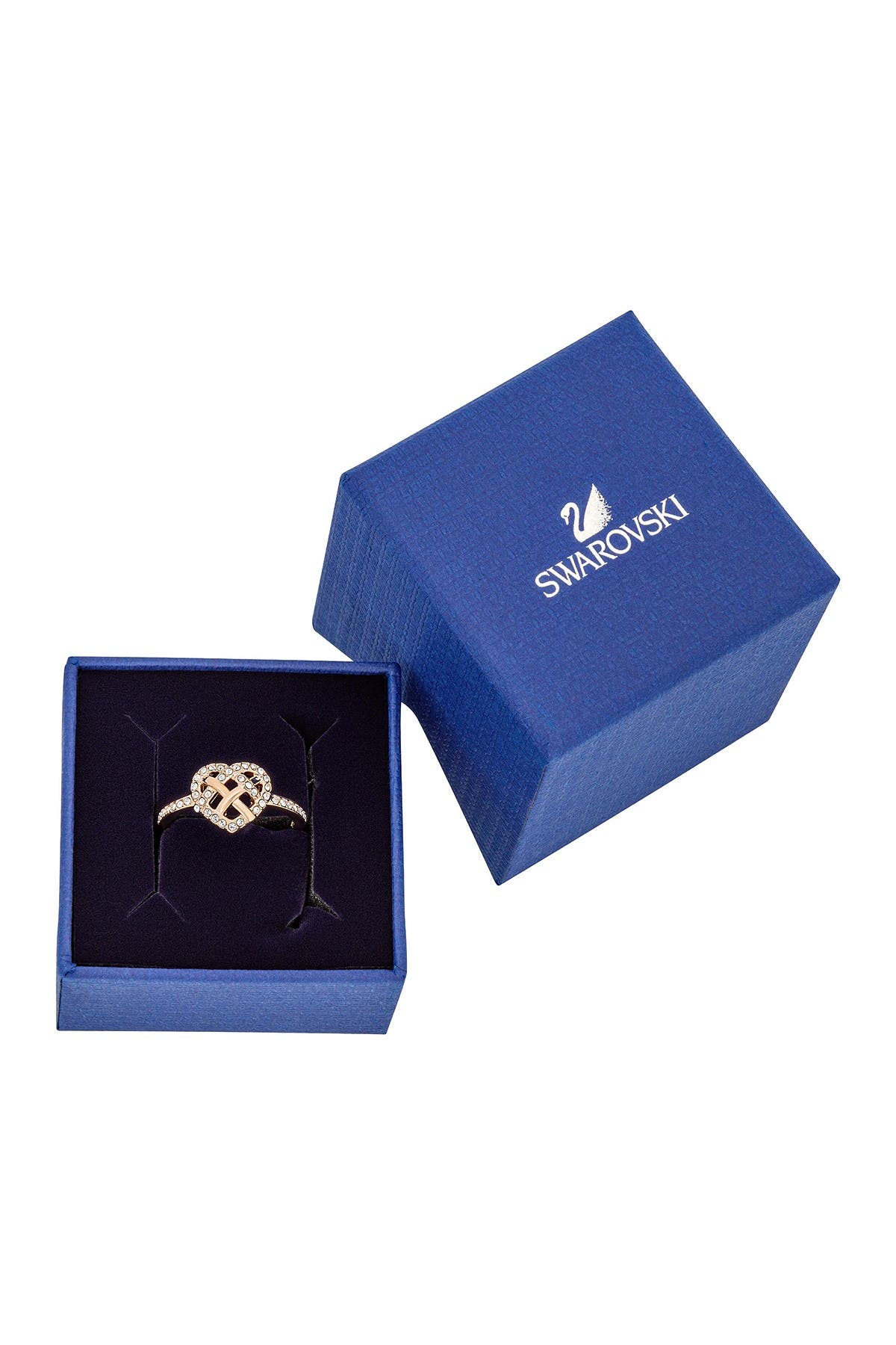 Swarovski 18K Rose Gold Plated Swarovski Crystal Heart Design Ring ...