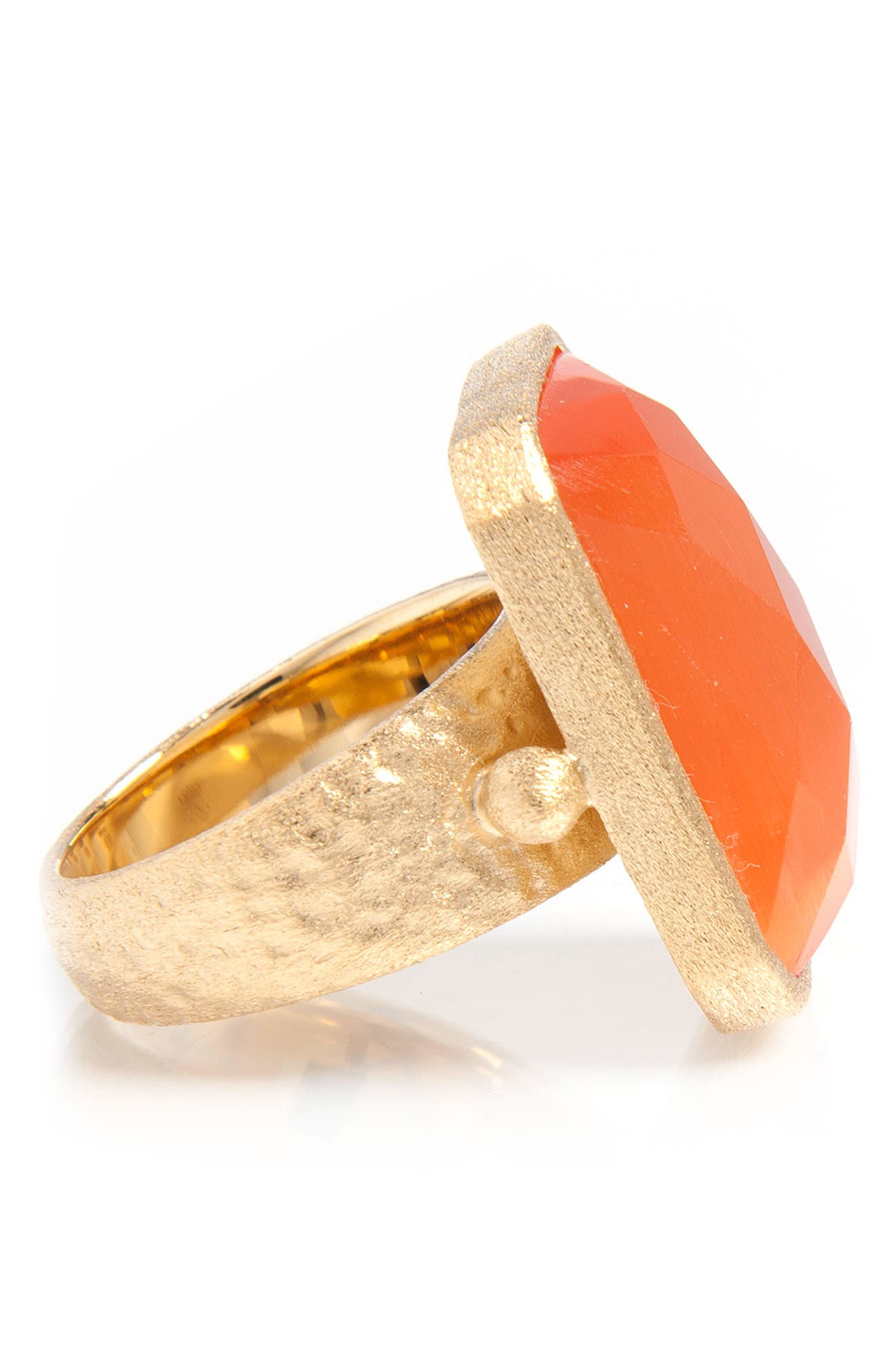 RIVKA FRIEDMAN 18K Yellow Gold Clad Orange Crystal Doublet Ring ...