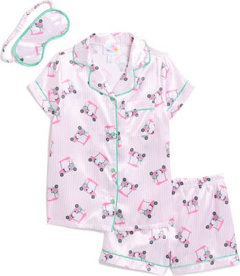 BTWEEN Kids' Satin Short Pajamas & Eye Mash Set | Nordstromrack