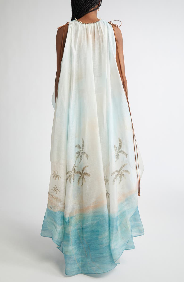 Zimmermann Seascape Print Organza Plunge Gown | Nordstromrack