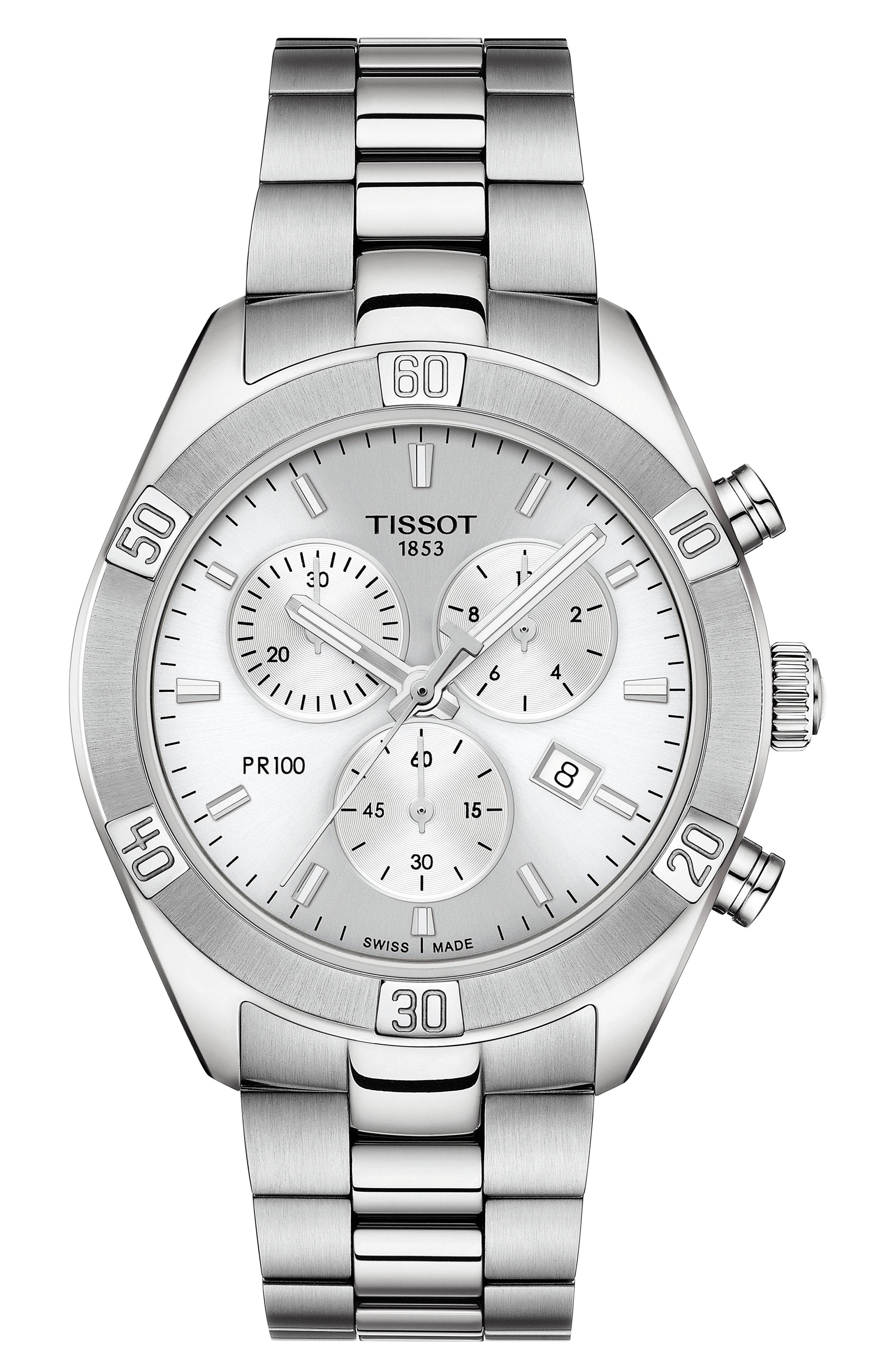 Tissot PR 100 Classic Chronograph Bracelet Watch, 38mm | Nordstromrack