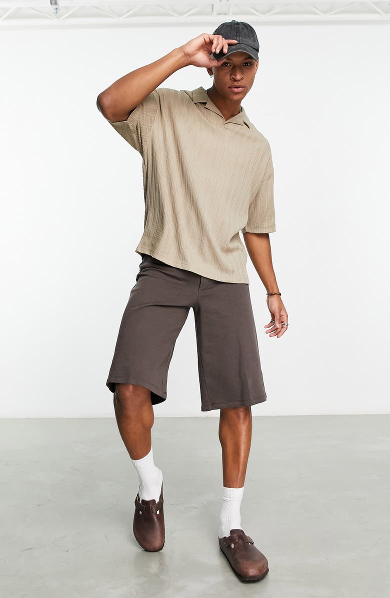 ASOS DESIGN Textured Oversize Polo Camp Shirt | Nordstrom