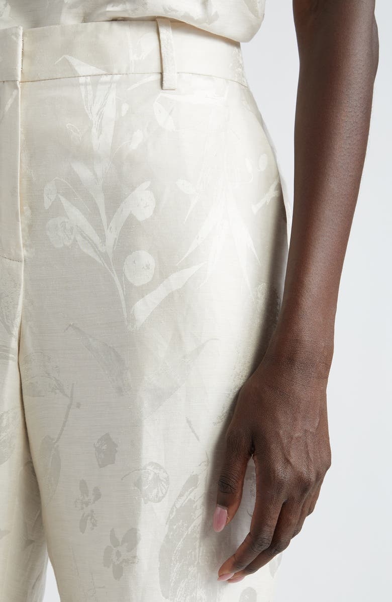 Lafayette 148 New York Gates Botanical Linen Jacquard Wide Leg Pants ...