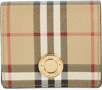 Burberry Note Check Coated Canvas Bifold Wallet | Nordstrom