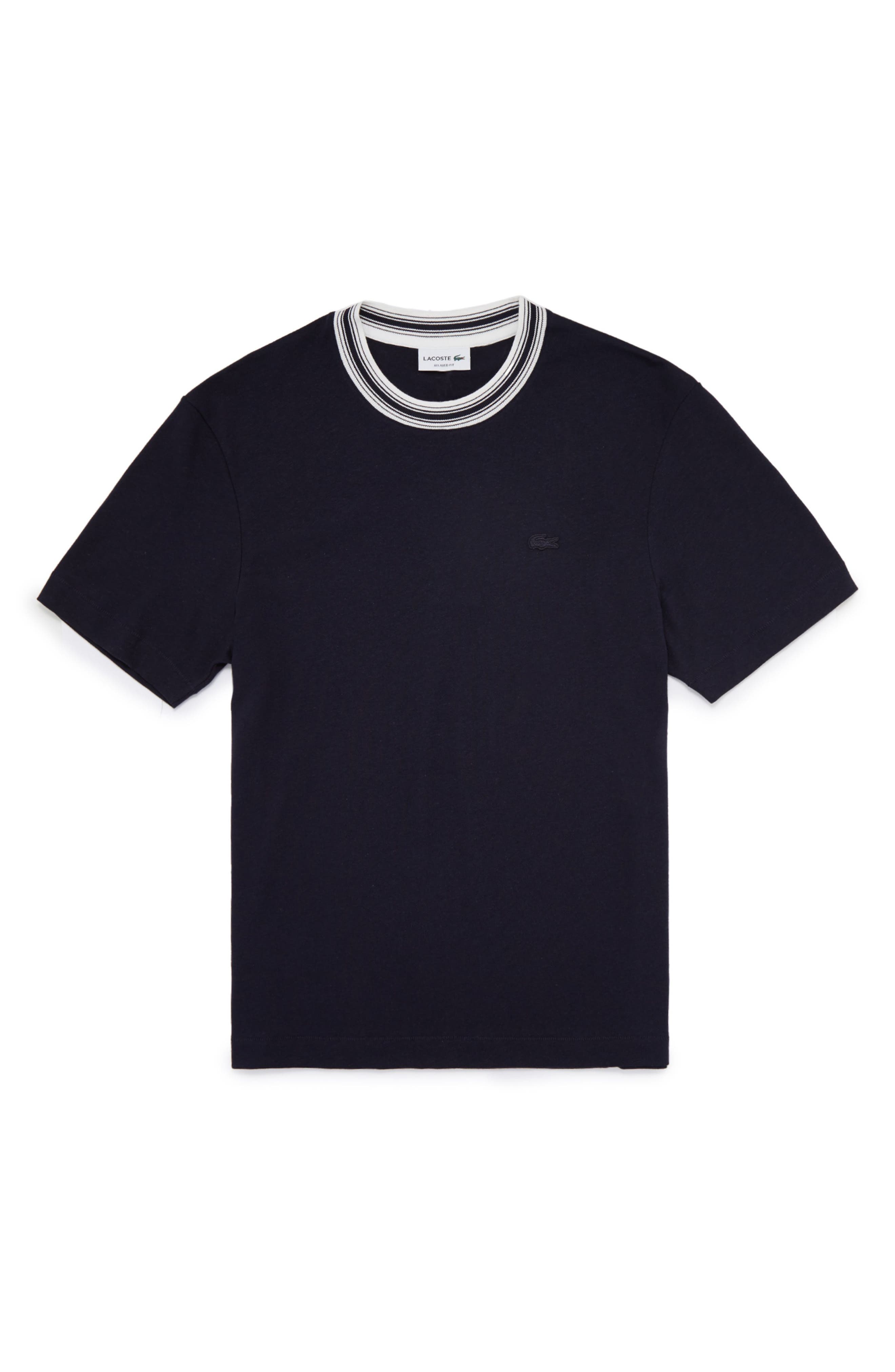 Lacoste Men's Striped Neck T-Shirt | Nordstrom
